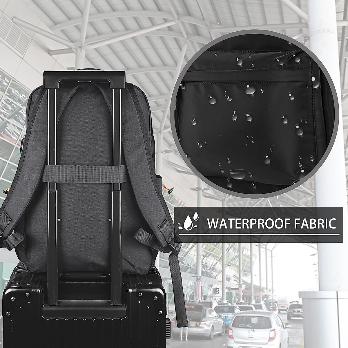 SARHLIO 17.7" Laptop Backpack for Men Women College Upgraded with Metal Zipper Bookbag with USB Charging Port Fits 15.6" Laptop Water Resistant Large Casual Daypack for School Travel Business (BPK20C)