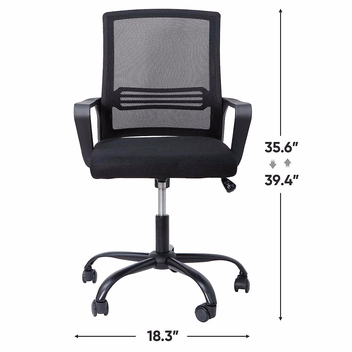 MNHW Black Durable Mesh Back Office Chair Computer Desk Ergonomic Executive Stools FilinyDF Gaming Chair Office Chair Desk Chair Computer Chair Home Office Desk Chairs Gamer Chair Office Chairs