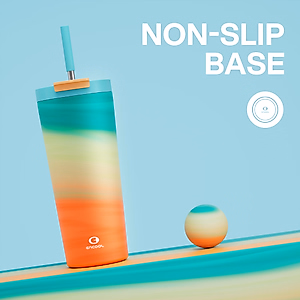 ENCOOL 24 oz Insulated Tumbler with Lid and Straw, 100% Leakproof Travel Coffee Mug, Stainless Steel Coffee Tumbler, Keeps Cold for 24 Hours or Hot for 8 Hours, Car Cup Holder Friendly (Avenue)