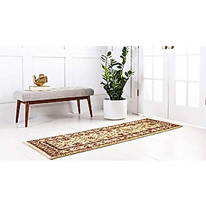 Unique Loom Voyage Collection Traditional Oriental Classic Area Rug (2' 7 x 12' 0 Runner, Ivory/Gold)