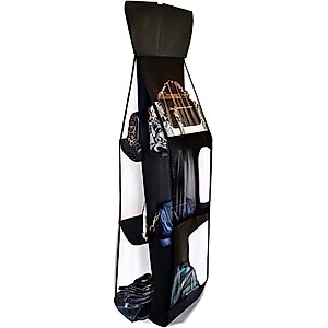 Bag Organizer 1 Pack for Closet or Behind The Door, Handbag Purse Organizer, 6 Larger Pockets Independent Compartments, Space Saving, Foldable, Washable and Universal Fit (Black)