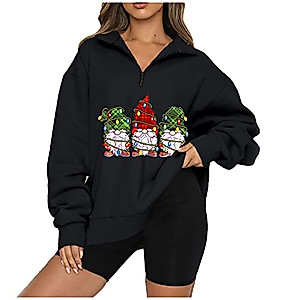 Fashion Women Casual Print Lapel Neck Long Sleeve Loose T-Shirt Blouse Pullover Tops