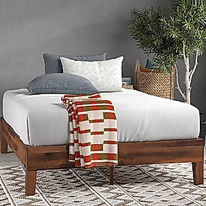 Zinus Marissa 12 Inch Deluxe Wood Platform Bed / No Box Spring Needed / Wood Slat Support / Antique Espresso Finish, Queen