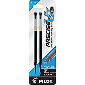 Pilot Precise V7 RT Rolling Ball, Fine Point, Black Ink 1 Pen & 24 Refills