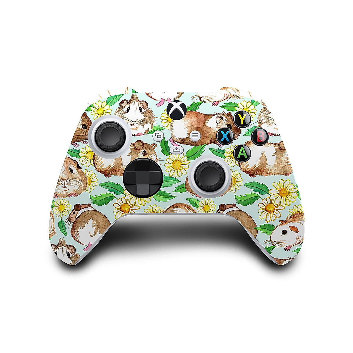 Head Case Designs Officially Licensed Micklyn Le Feuvre Guinea Pigs And Daisies In Watercolour On Mint Art Mix Vinyl Gaming Skin Decal Compatible With Xbox Series X Console and Controller Bundle