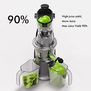 Cold Press Juicer Machine, SiFENE Slow Masticating Juicer, 83mm Wide Chute for Whole Fruits & Vegetables, Easy to Clean, High Yield, Non BPA, Gray