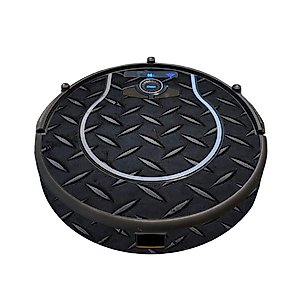 MightySkins Skin Compatible with Shark Ion Robot 750 Vacuum Minimal Coverage - Black Diamond Plate | Protective, Durable, and Unique Vinyl Decal wrap Cover | Easy to Apply, Remove | Made in The USA