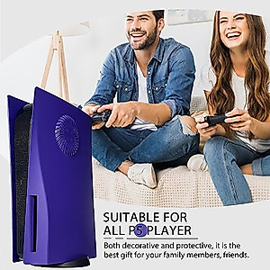 Faceplate for PS5 with Cooling Vents and Dust Filter DOBEWINGDELOU Face Plate Console Cover Replacement Side Plate Shell for PS5 Disc Edition Dustproof Accessories ABS Case Purple