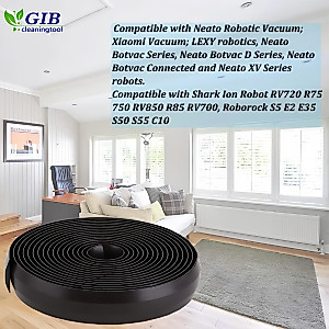 GIB cleaningtool Bot Boundary Strips for Shark ION Robot Vacuum, Magnetic Boundary Strip for Neato Eufy xiaomi Robot Vacuum Cleaner, Magnetic Botboundary Strips Tape Marker 13 Feet