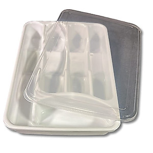 BLACK PEARL Utensil and Silverware Organizer tray for drawer with cover -Cutlery Flatware Organizer with lid - for kitchen drawer, BBQ, picnic, Covered flatware tray,5 Compartments - Plastic (WHITE)