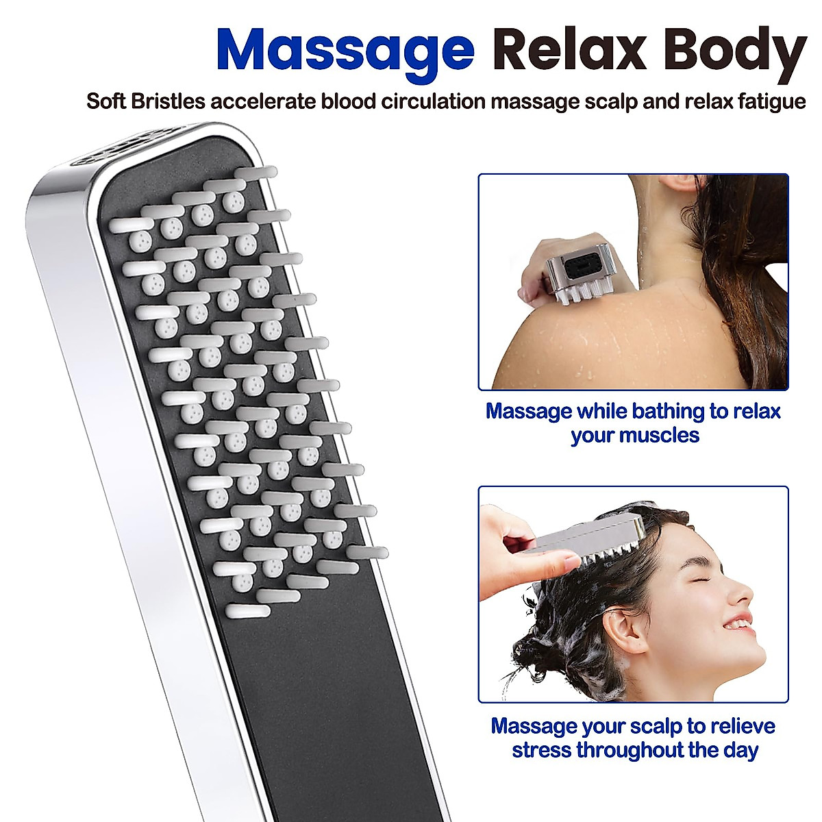 13" Dual Rainfall Shower Head with Handheld Spray Combo, 3 Settings Shower Diverter, Massage Handheld Shower Wand, Adjustable Extension Arm, 71 Inches Extra Long Hose - Polished Chrome