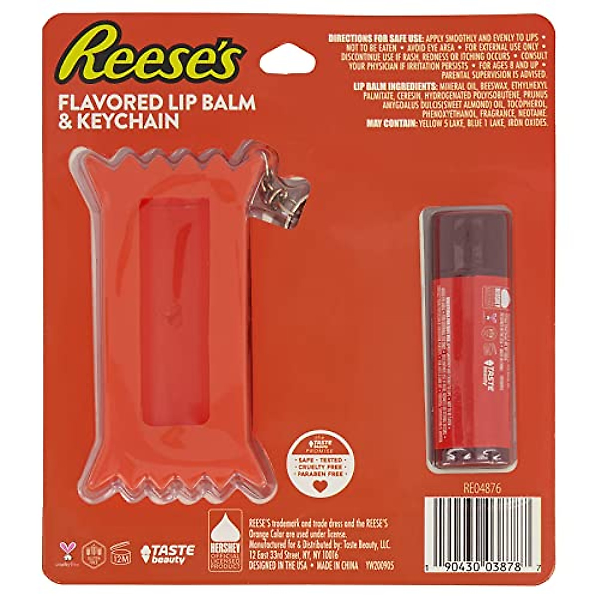 Taste Beauty Reese’s Peanut Butter Cup–Flavored Lip Balm and Keychain Holder, 2-Piece Set