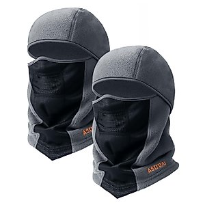 AstroAI Balaclava Ski Mask Winter Fleece Thermal Face Mask Cover for Men Women Warmer Windproof Breathable, Cold Weather Gear for Skiing, Outdoor Work, Riding Motorcycle & Snowboarding,Gray