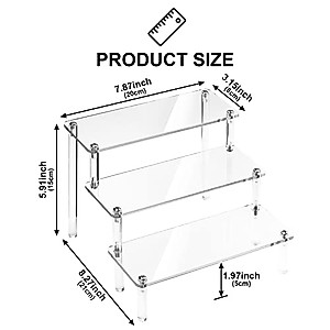 Acrylic Stands for Display,Clear Cupcakes Perfumes Figurines Display Risers Stand Cologne Organizer Acrylic Shelves for Amiibo Funko POP Figures Toys Cupcake Food Desserts Holder Collection Cosmetic Jewelry Makeup Nail Polish Product Tabletop Use. 20*8cm
