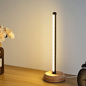 ANLAIBO Modern Led Wood Table Lamp, 3-Color Temperature Bedside Lamp,Bedroom Bedside Night Light, Dimmable Led Lighting, Creative Home Decor, Unique House warmging Gift