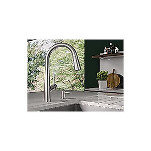 hansgrohe Lacuna Stainless Steel High Arc Kitchen Faucet, Kitchen Faucets with Pull Down Sprayer, Faucet for Kitchen Sink, Stainless Steel Optic 04749805