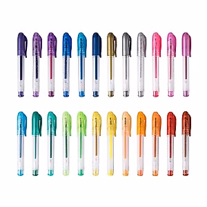 MINAGOO 24 Pack Mini Glitter Gel Pen,Tiny Pens for School,Office and Home… (1)