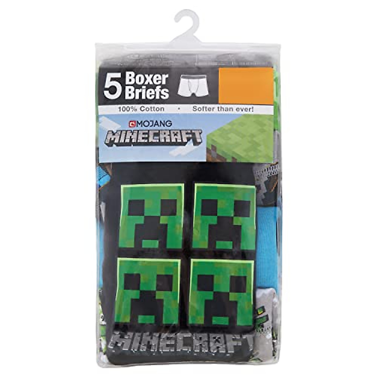 Minecraft Boys 5-Pack Boxer Briefs Underwear Comfortable 6 Multicolor
