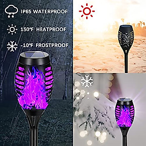 AOUNQ Solar Lights Outdoor Waterperoof Purple,【2023 Upgraded 】Outdoor Solar Torch Lights with Flickering Flame, 12Pack Mini Solar Outdoor Lights for Garden Yard Patio Pathway Decoration - Auto On/Off