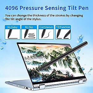Stylus Pen for ASUS Transformer/Mini/ASUS Zenbook Flip/Pro/ASUS Vivobook Flip/Pro/Duo/ASUS Notebook, Rechargeable MPP 2.0 Tilt Active Pen with 4096 Pressure Sensitivity, Palm Rejection, Black