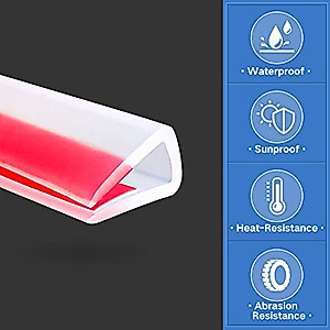 Clear Rubber Edge Trim, Self-Adhesive Clear Rubber Edge Trim, Edge Protector for Sheet Metal, Glasses or Flexi Glasses, Silicone Rubber Material, White Color, Fit 1/4"(6.4mm), U Channel Edge Trim