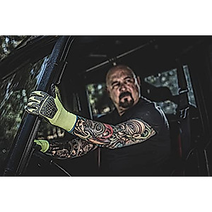 Gorilla Grip Max RhinoFlex High Vis Work Gloves with Impact and Abrasion Protection, Large