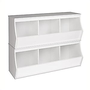 Atlin Designs Stacked 6-Bin Storage Cubby in White