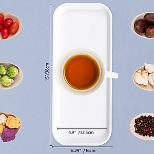 4 Pack White Cracker Tray 15x6inch Large Appetizer Serving Tray Plastic White Trays for Dessert Table Rectangular Long Food Trays for Food Appetizers Desserts