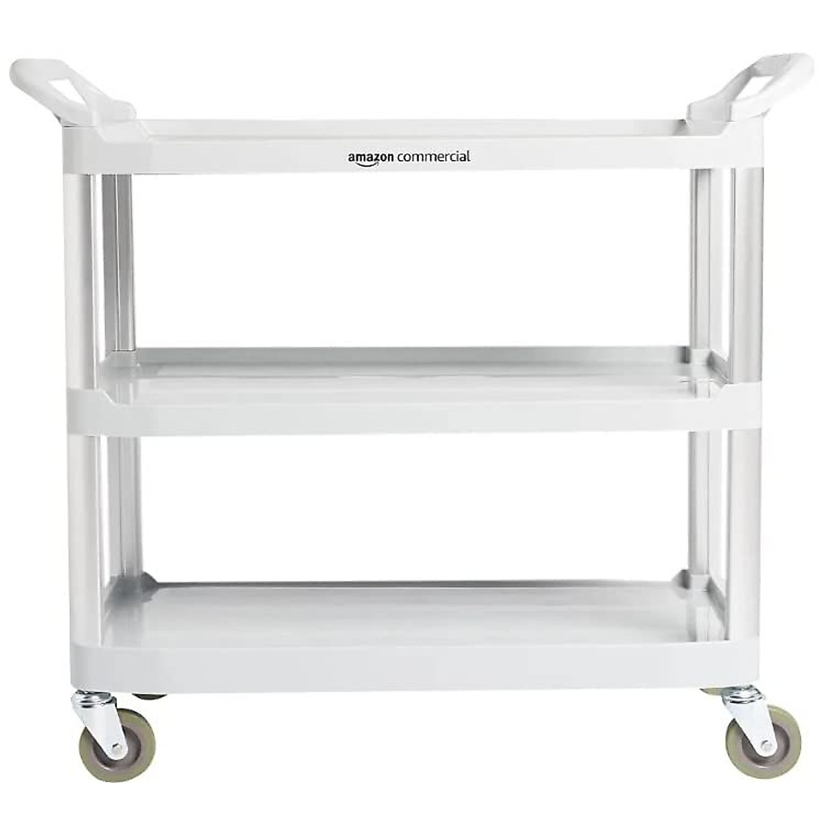 AmazonCommercial 3 Shelves Utility Cart with 400 lbs Loading Capacity, Grey (613)