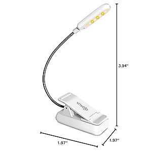 VAVOFO Clip On Book Light for Bed Kids, 7 LED Reading Light with 9-Level Warm Cool White Daylight, Eye Care Lamp with Power Indicator for Bookworms (White)