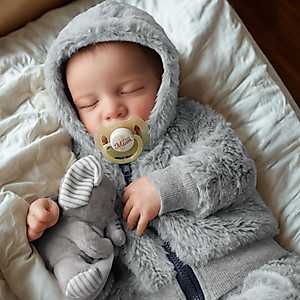 JIZHI Lifelike Reborn Baby Dolls Boy - 17-Inch Soft Baby Feeling Realistic-Newborn Baby Dolls Poseable Real Life Baby Dolls Cute Sleeping Baby Boy Doll for Kids Age 3 +