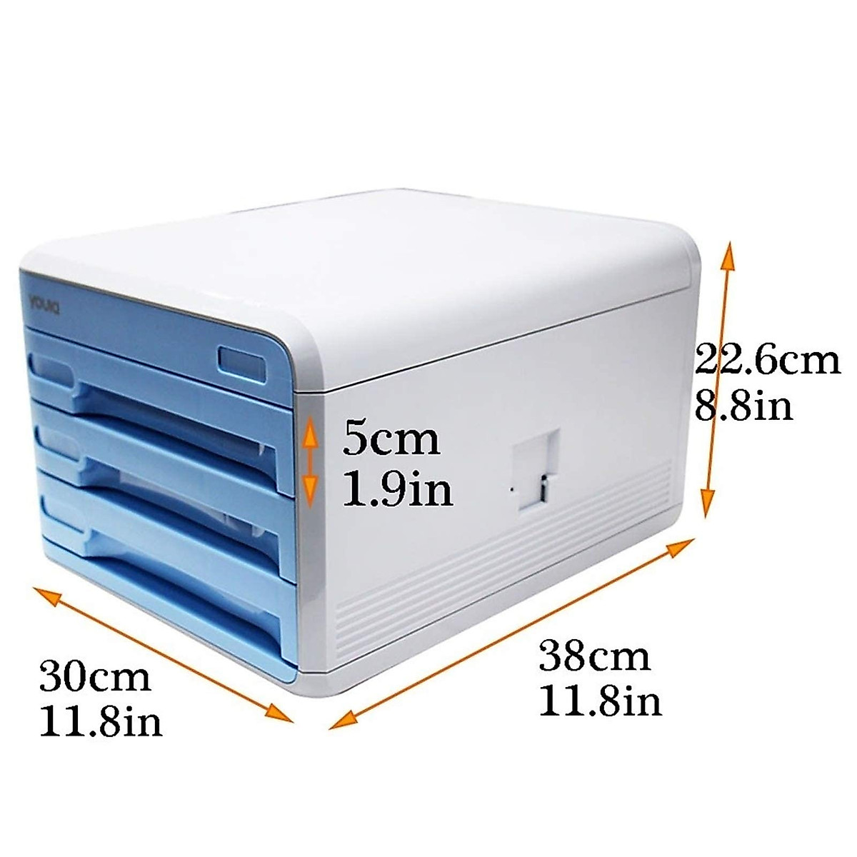 BIZOLE Desktop Organizer Storage Box - Desktop File Cabinet, 3-Layers Lockable Aluminum Alloy Flat File Cabinet, Drawer Organizer