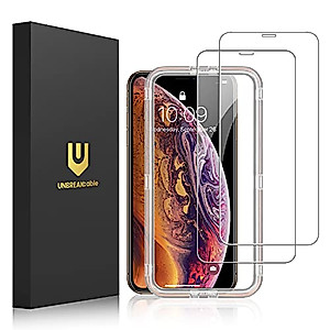 UNBREAKcable Screen Protector for iPhone 11 Pro / iPhone XS / iPhone X 5.8", [2-Pack] [Double Shatterproof Tempered Glass] [Easy Installation Frame] [99.99% HD Clear] [9H Hardness] [Bubble Free] [Case Friendly] [Full Coverage] [ Anti-Fingerprint]