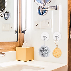 HOMSFOU Adhesive Hooks 12pcs Heavy Duty Sticky Hooks for Hanging Wall Hangers Without Nails 180 Degree Rotating Seamless Stick on Wall Hooks Bathroom Kitchen Office Outdoors