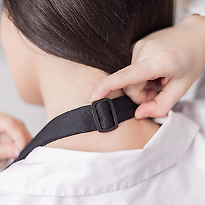 Black Full Length Clip-on Bib Apron with 5 Pockets and Zipper Pouch - Easy to Clean - Great for Servers, Cooking, Kitchen, Cleaning, Teacher, Arts & Crafts, Home. Adjustable 25"-48" waist size.