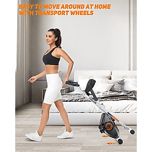 YOSUDA Exercise Bike, 2 in 1 Folding Exercise Bike for Seniors 270lbs Capacity, Magnetic X-Bike with 8-Level of Resistance, for Home Gym Workout