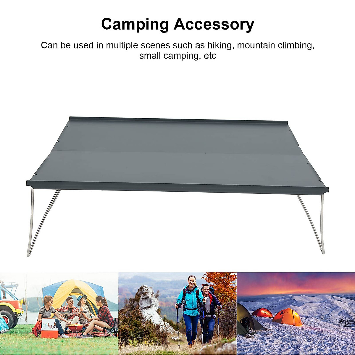 Topyond Portable Aluminum Alloy Barbecue Table, Detachable Camping Table Corrosion Resistance Stable Table Easy to carry for Camping Picnic Backyard