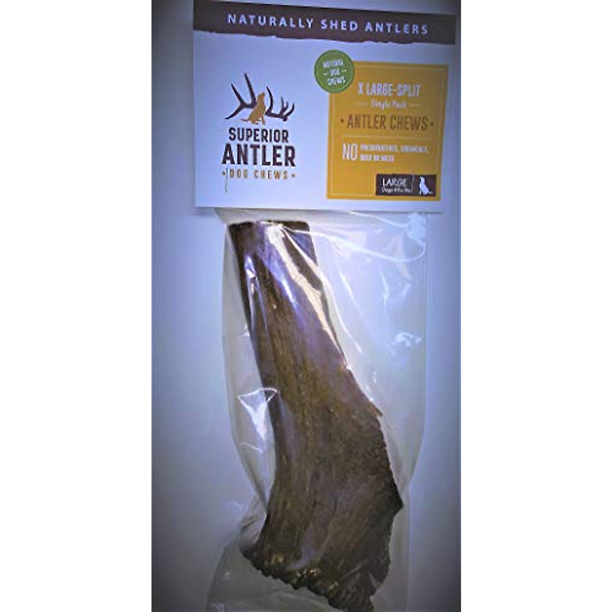 1-X Large Antler, Split, Single Pack - XL All Natural Premium Grade A. Antler Chew. Naturally Shed, Hand-Picked, and Made in The USA. NO Odor, NO Mess. Guaranteed Satisfaction. for Dogs 45+LBSL