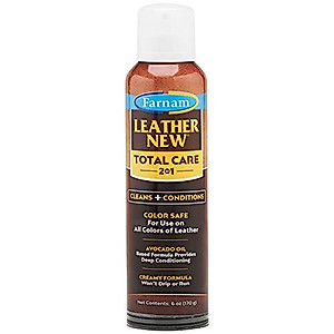 Farnam Leather New Total Care 2-in-1 Leather Cleaner & Conditioner, for use on All Leather, 6 Ounces