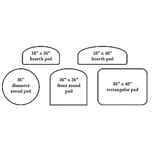 The Blue Rooster Flexible Fire Resistant Chiminea Pad 36" - Half Round CPSC Certified Firepit mat, Thick 6mm Pad Protects Deck, Patio, and Cushions Knees When Adding Wood to The Fire.