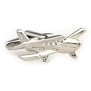 MRCUFF Airplane Plane Cessna Pilot Pair of Cufflinks in a Presentation Gift Box & Polishing Cloth