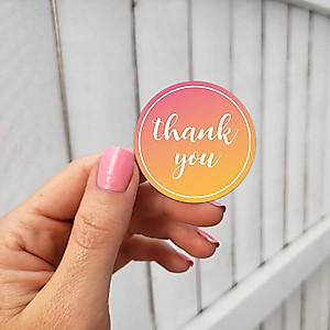 Color Thank You Stickers, 6 Different Gradient Rainbow Fashion Designs, 1.4 Inch, 500 Adhesive Labels Per Roll, Thank You Stickers for Small Business, Thank You Stickers for Wedding, Bridal Shower.