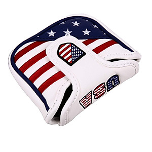 USA Stars and Stripes Square Mallet Shaped Magnetic Closure Golf Putter Head Cover for Scotty Cameron Golf Builder