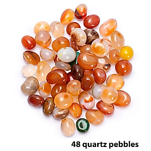 Yellow Mountain Imports Mancala Set with 17.3-Inch Solid Wood Board and Quartz Pebble Playing Pieces