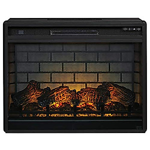 Signature Design by Ashley 30" Electric Fireplace Insert with LED, Remote Control, 7 Temperature and 5 Brightness Settings, Black