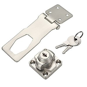 Home Security Zinc Alloy Cupboard Punch-free Cabinet Keyed Hasp Lock Drawer Door Lock - (Color: 2.5 inch-Silver)