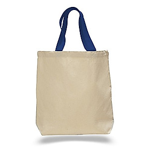Promotional Priced Canvas Tote Bag W/Color Handles Art Craft Blank Tote