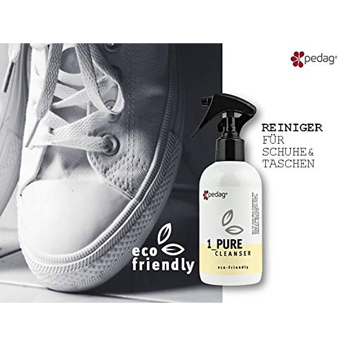 Pedag Pure Cleanser for Sneakers and Soles Eco Friendly, Colorless, 7.43 Ounce