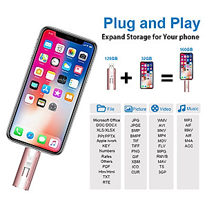 USB 3.0 Flash Drives 128GB, Y-Disk Photo Stick External Storage Memory Stick Compatible with Phone, iPad, Android, PC and More Devices (Pink)