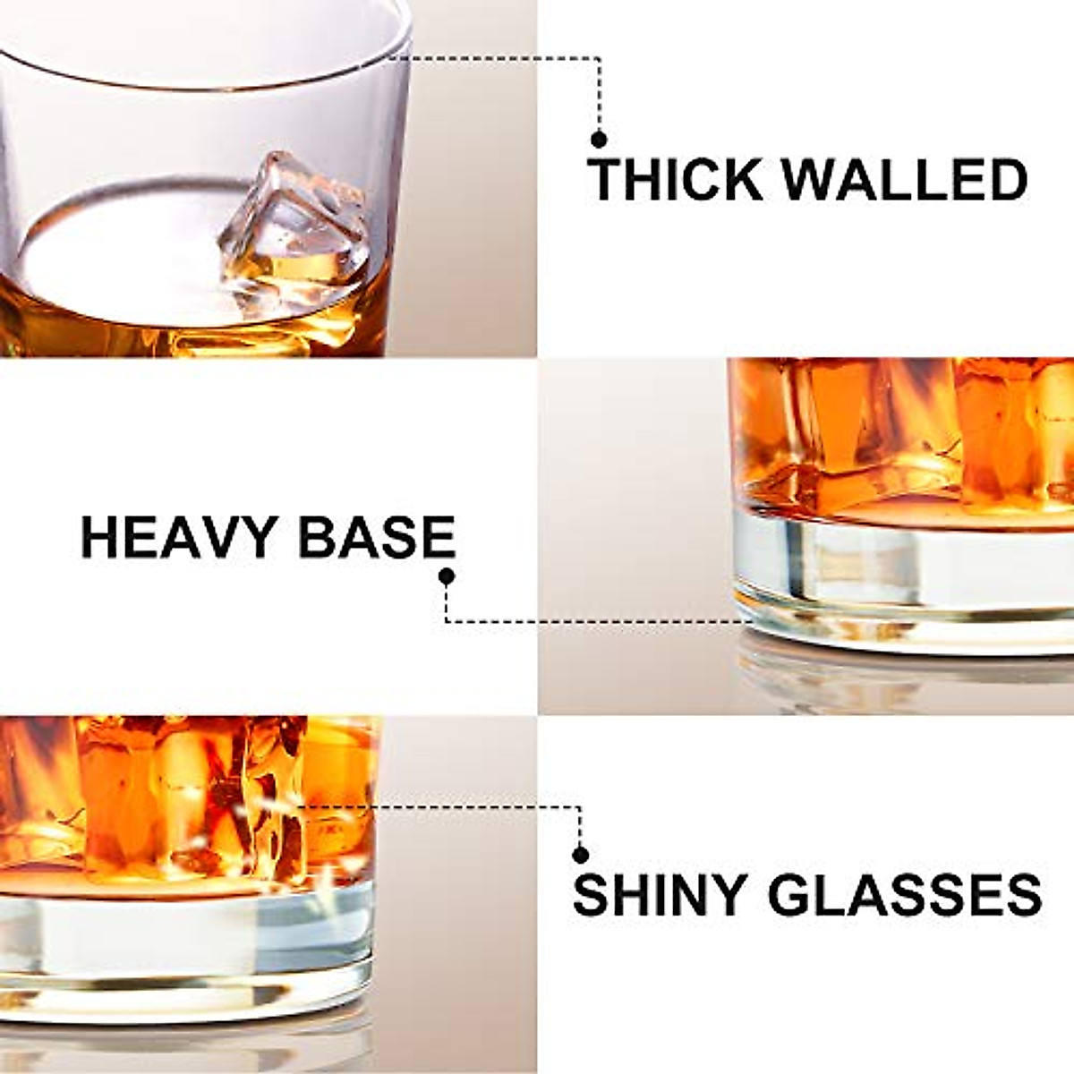 COPLIB Whiskey Glasses Set of 4-11 OZ Old Fashioned Glasses/Premium Crystal Glasses, Perfect for Whiskey Lovers, Rocks Glasses for Scotch, Bourbon, Liquor, Rum, and Cocktail Drinks - Twist